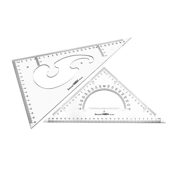 Triangle Ruler Square Set 30/60, 45/90 Degrees 27cm Triangle Rafter Angle Ruler 2 Pack - Walmart ...