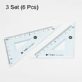 Uxcell 6piece Triangle Ruler Square Set 10cm 30/60 and 45/90 Degrees Measuring Tools, Blue ...