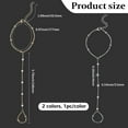 2Pcs 2 Colors Alloy Satellite Chains Finger Ring Bracelets for Women ...