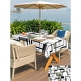 Abstract Lines Art Rectangle Outdoor Tablecloth with Umbrella Hole ...