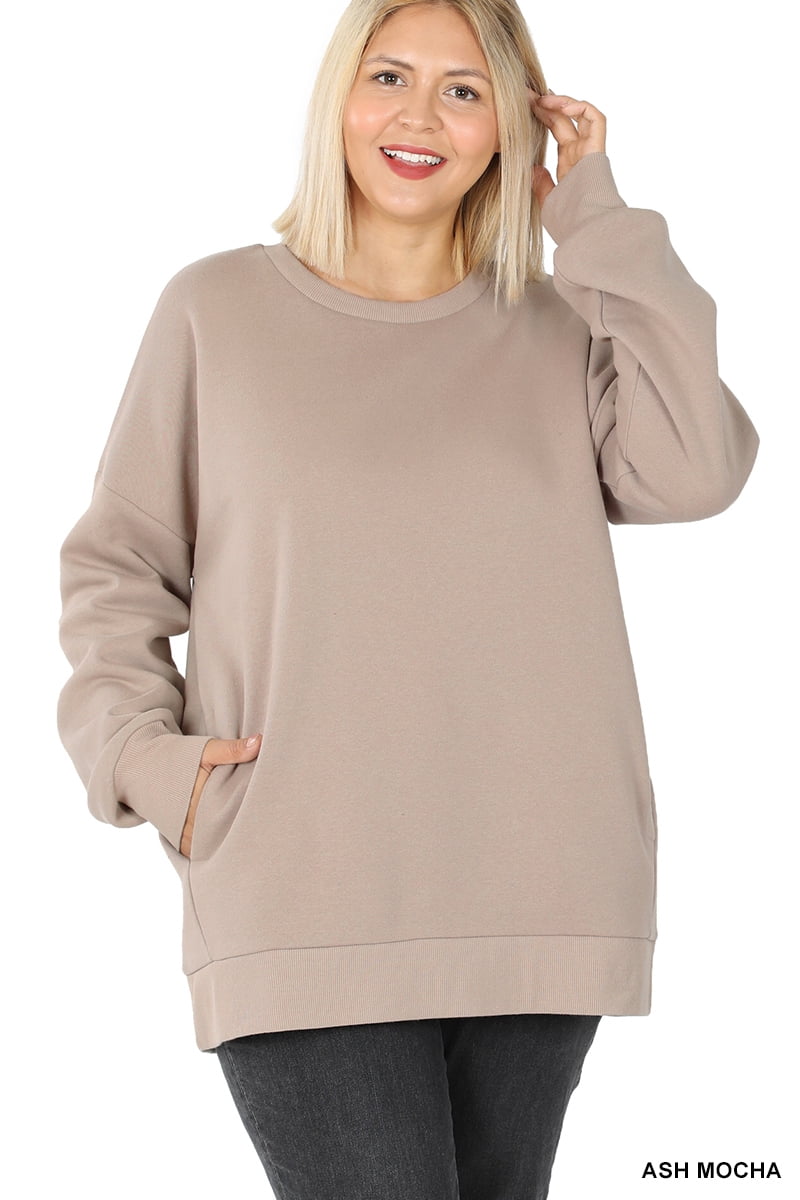 Zenana Women & Plus (S-3XL) Basic Relaxed Long Sleeve Round Neck ...