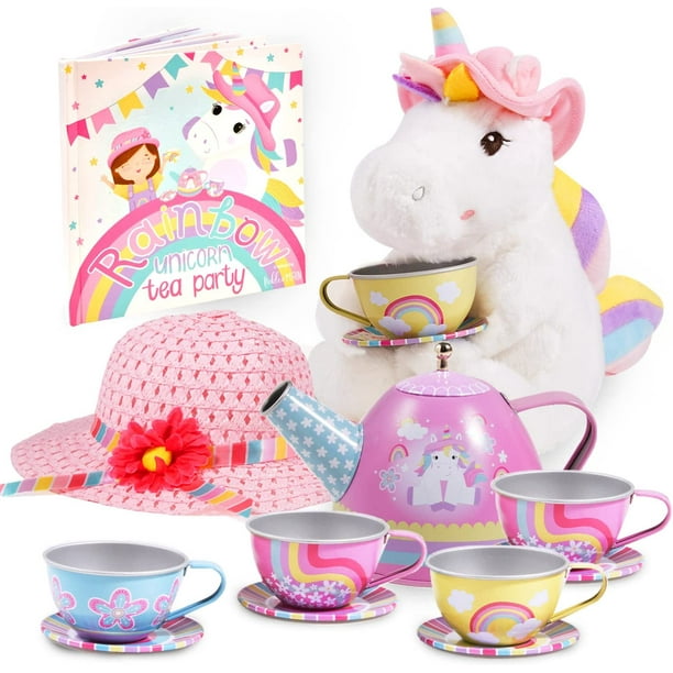 Tickle & Main Rainbow Unicorn Tea Party Gift Set: Includes Storybook ...