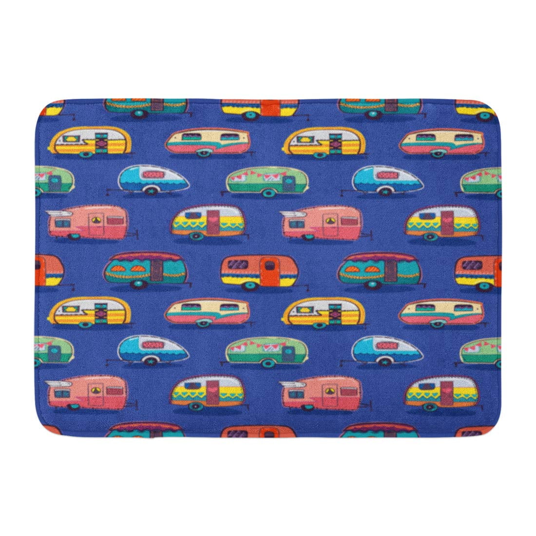 KDAGR Retro Mid Fifties Cartoonish Campers Pattern Silhouette Trailer ...