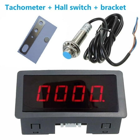 4 Digital Led Tachometer Rpm Speed Meter + Hall Proximity Switch Sensor ...