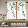 42 x 63 Inch Green Golden Leaves Semi Sheer Bedroom Curtains Elegant ...