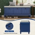Aukfa Upholstered Storage Bench with 3 Drawers, Flip-Open Storage Box ...