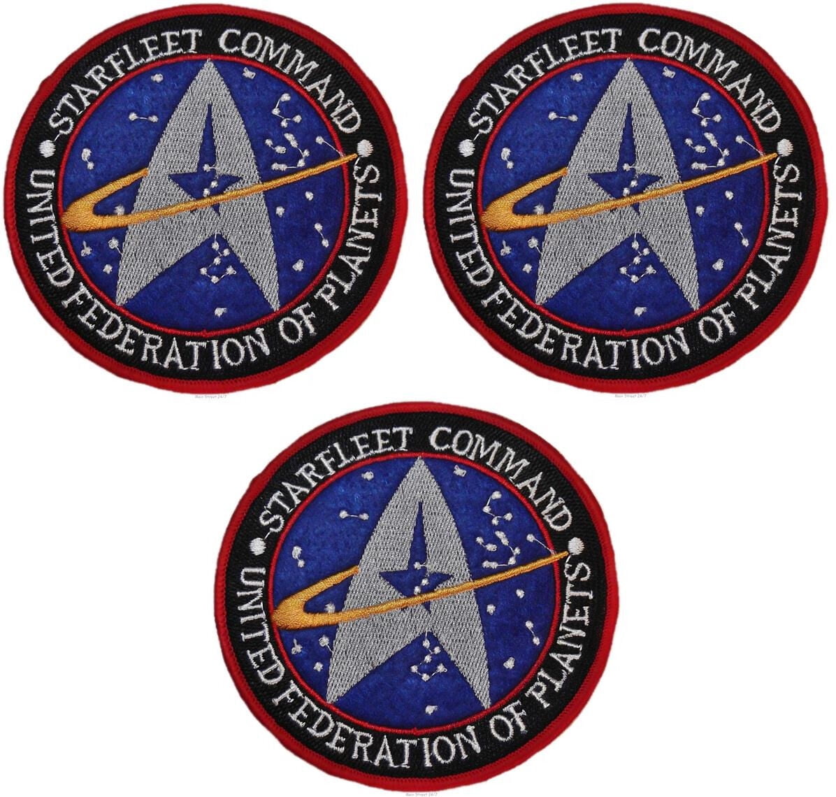 Star Trek The Next Generation Starfleet Command Set of 3 Embroidered ...
