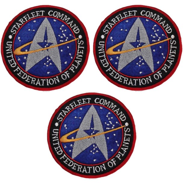 Star Trek The Next Generation Starfleet Command Set of 3 Embroidered ...