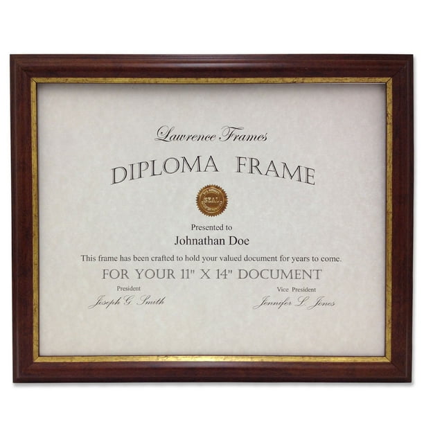 Lawrence Frames 11x14 Walnut and Gold Document Frame - Walmart.com