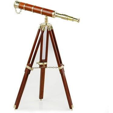 Solid Brass Floor Standing Telescope with Wooden Tripod Stand - Gifts ...