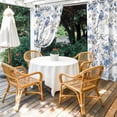 Chinese Style Outdoor Curtains, Blue Flowers and Birds Figure aterproof ...
