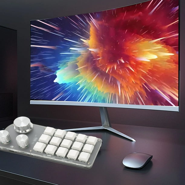 Mini Mechanical Keypad, Programmable ABS Acrylic 15 Keys 3 Knobs One ...