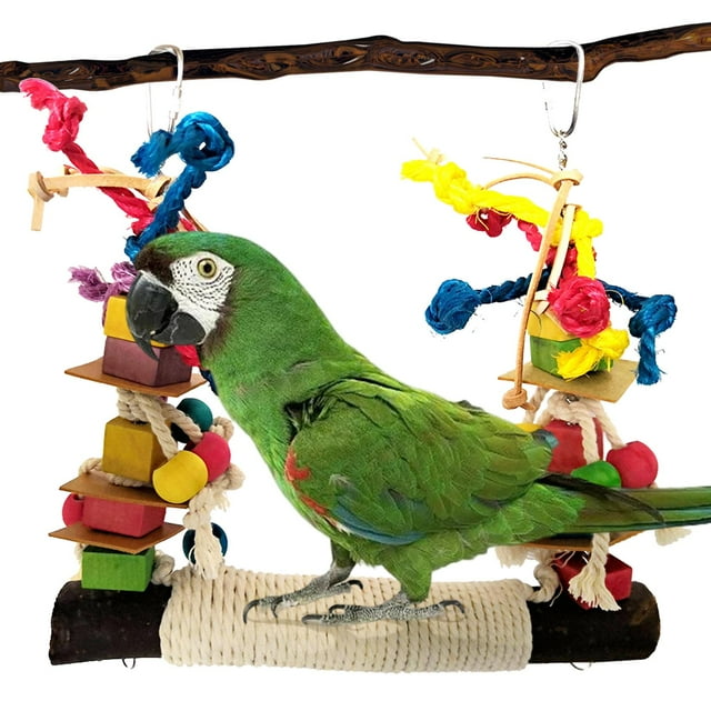 Parrot Swings Birds Chewing Toy Nest Swing Cotton Rope Pet Cage Hanging ...