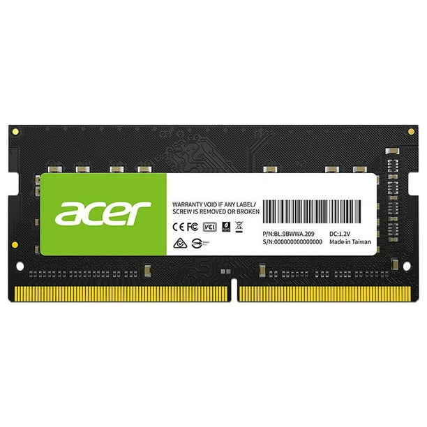 Memoria para Laptop Acer SODIMM DDR4 PC4-21300 2666MHz CL19 16GB ...
