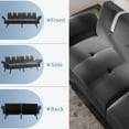 "Walsunny 79"" Convertible Velvet Futon Couch Sofa Bed, Adjustable Arms ...