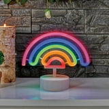 EZ-Illuminations Battery Operated Multicolor LED Neon-Style Rainbow ...