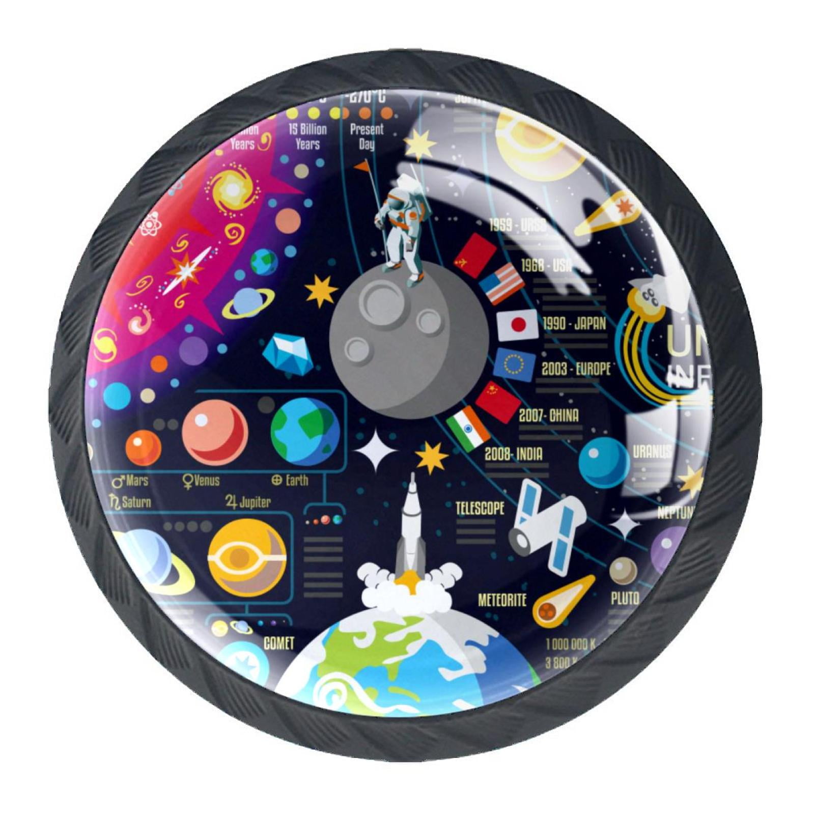 4 Pcs Outer Space Planets Knobs for Kitchen Cabinet Cupboard Dresser Bookcase Drawer Pulls ...