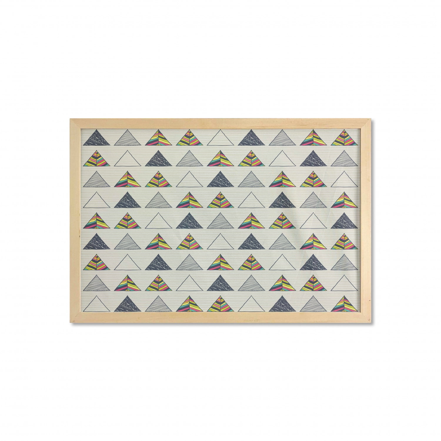 Geometric Wall Art with Frame, Abstract Hand Drawn Triangles with ...