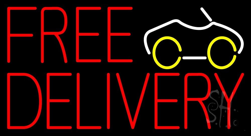 Free Delivery With Car LED Neon Sign 13 x 24 - inches, Clear Edge Cut ...