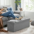 Songmics 43 Folding Storage Ottoman Bench Holds Up To 660 Lb For