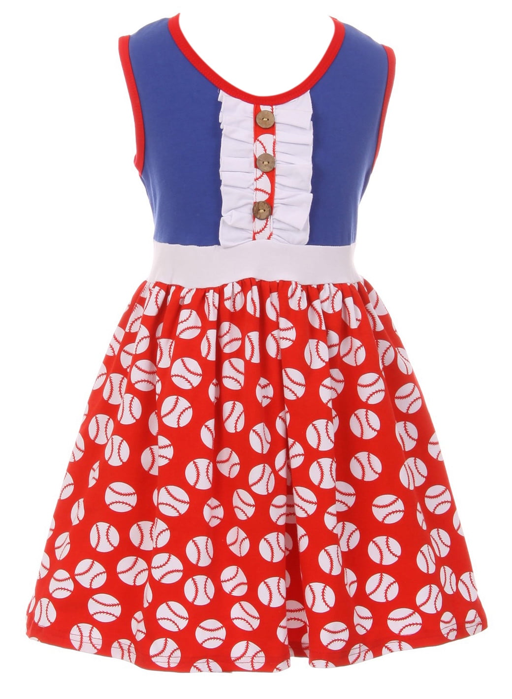 Little Girls' Sleeveless Baseball Cotton Summer Birthday Party Girl ...