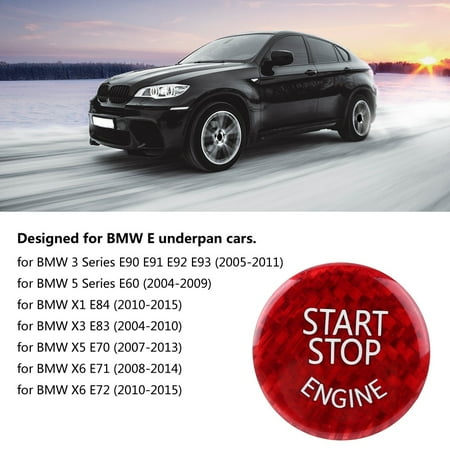 Car Engine Stop Button Cover, Heat Resisting Carbon Fiber Self Adhesive ...