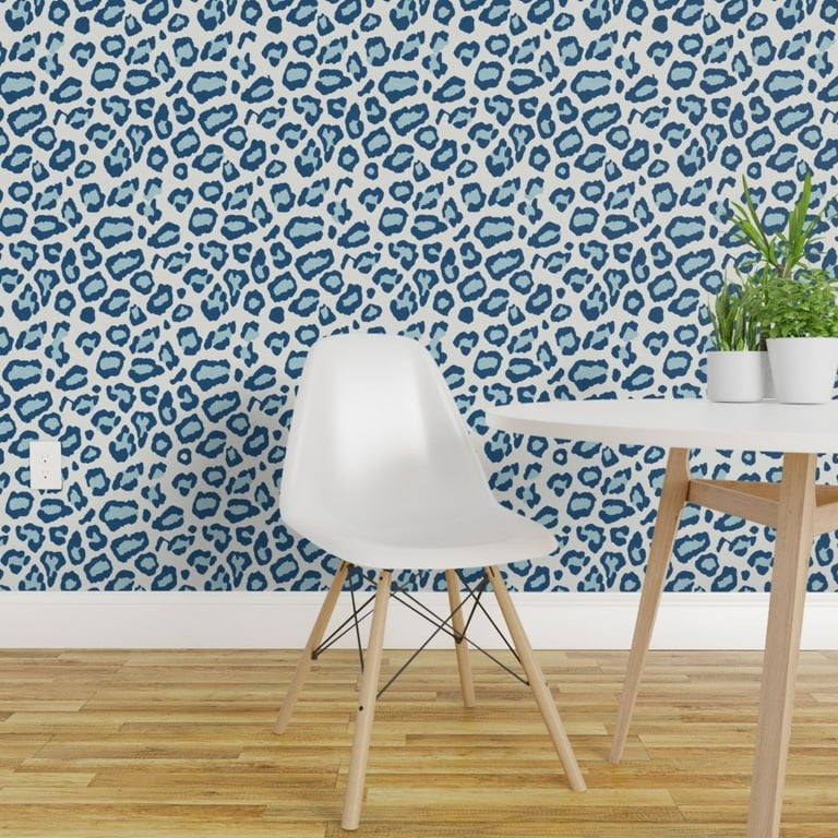 Blue Giraffe Print Wallpaper