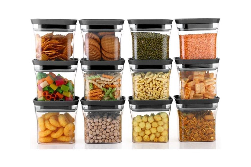 Homemet Airtight Plastic Unbreakable Square Containers, Kitchen Storage ...