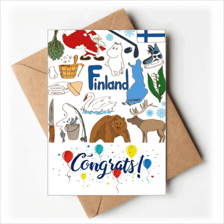 Finland Landscap Animals National Flag Wedding Cards Congratulations ...