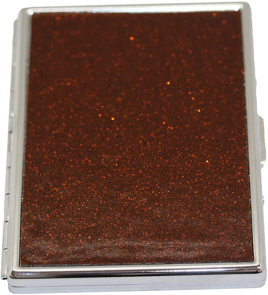 Glitter Compact Metal-Plated Cigarette Case (9 100s Size Cigarettes ...