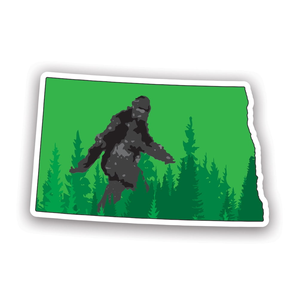 North Dakota Bigfoot Flag Sticker Decal - Self Adhesive Vinyl - Weatherproof - Made in USA - big ...