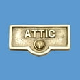 Switch Plate Tags ATTIC Name Signs Labels Lacquered Brass Traditional ...