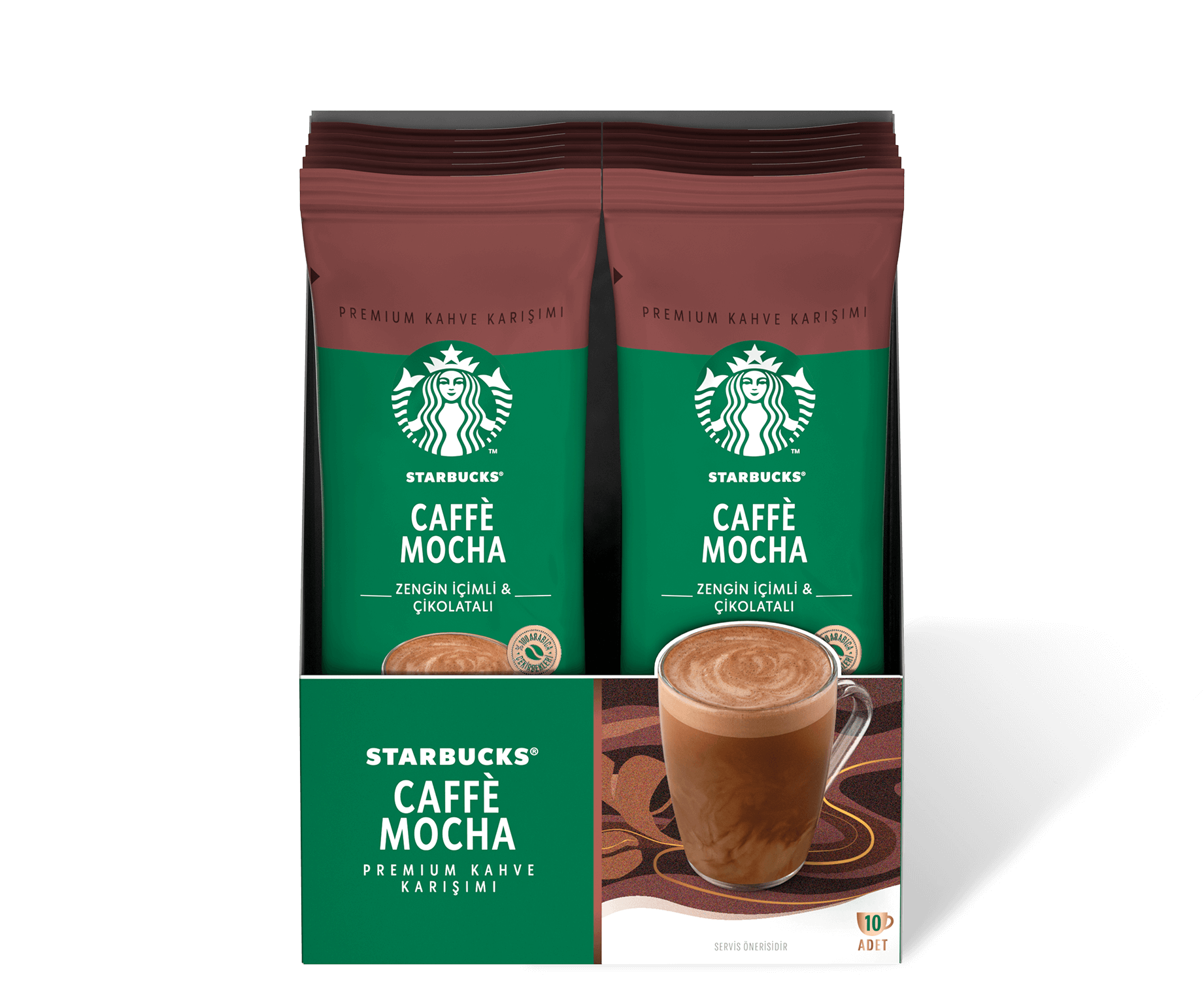 Starbucks Caffe Mocha Coffee Mix, 100% Arabica Beans, Cocoa Notes, 10 ...