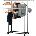Simple Houseware Standard Double Rod Hanging Clothes Garment Rack ...
