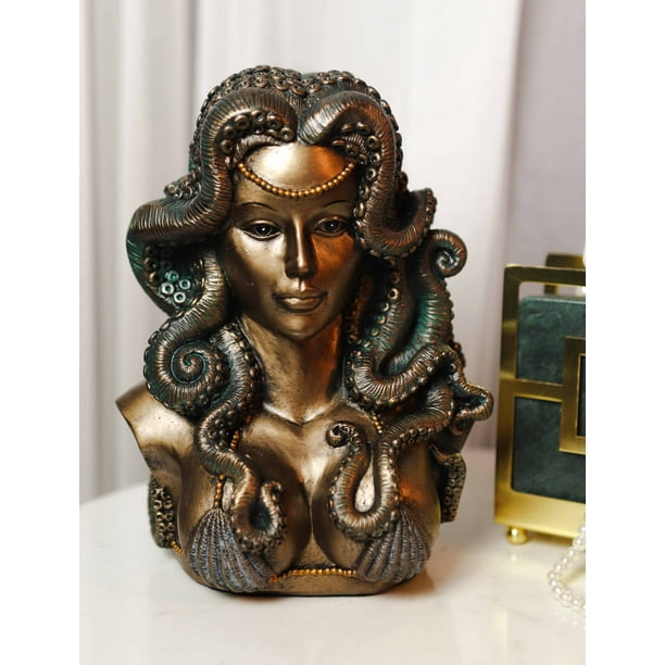 Sea Witch Goddess Cecaelia Kraken Octopus Tentacles Haired Woman Bust ...