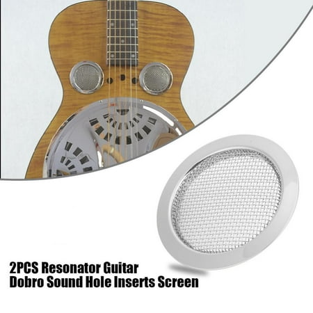 FAGINEY 2PCS Resonator Guitar Sound Hole Cover Inserts Screen Metal for ...
