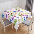 Cartoon Animal Paw Prints Table Cloth 60x60in, Waterproof Square ...