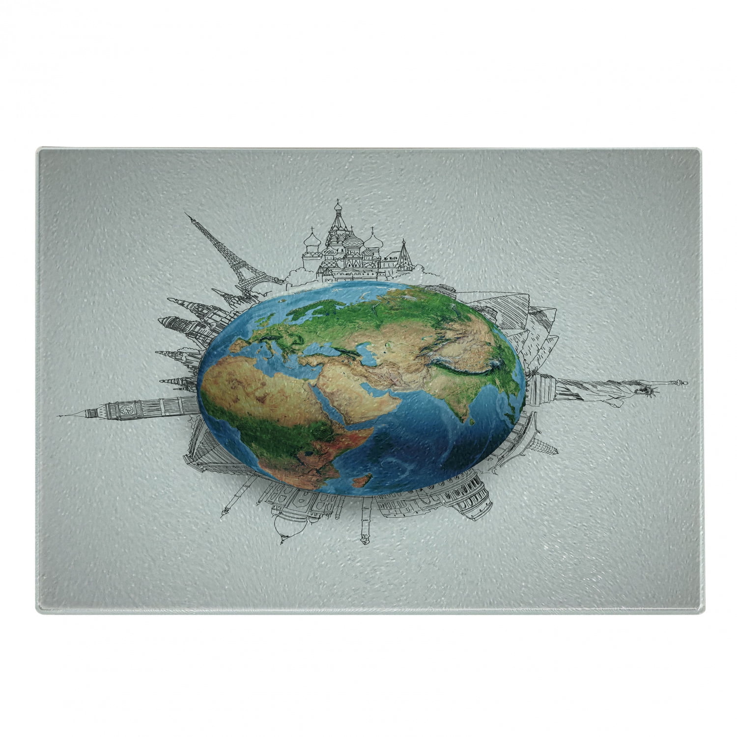 Earth Cutting Board, Globe of Planet Earth Realistic Continents ...