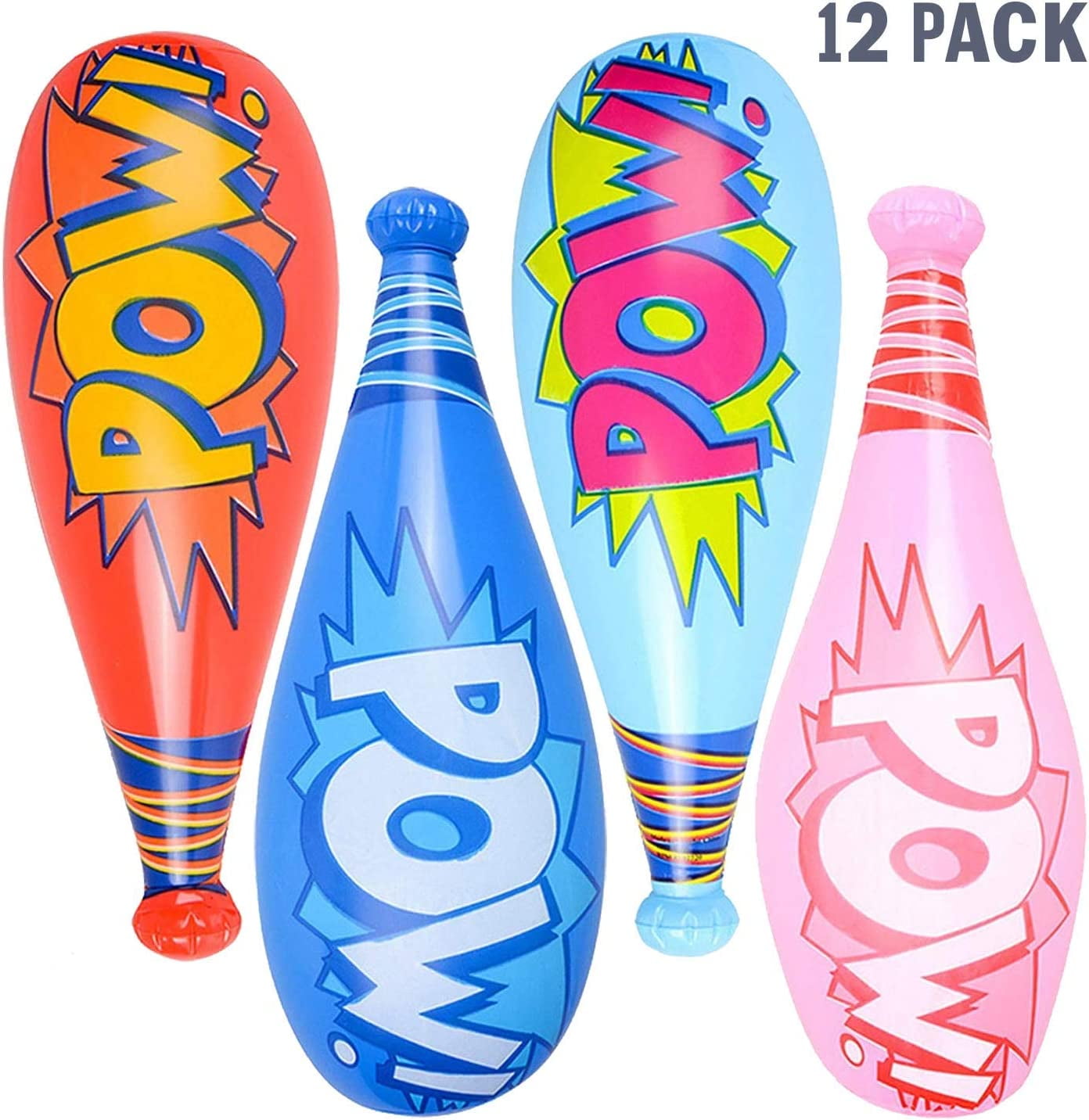 Inflatable Baseball Bats Pack of 12 - 20 Pow Action Inflatable Pool ...