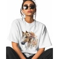 Horse Head T Shirts for Women Short Sleeve Cotton Crewneck T-Shirt ...