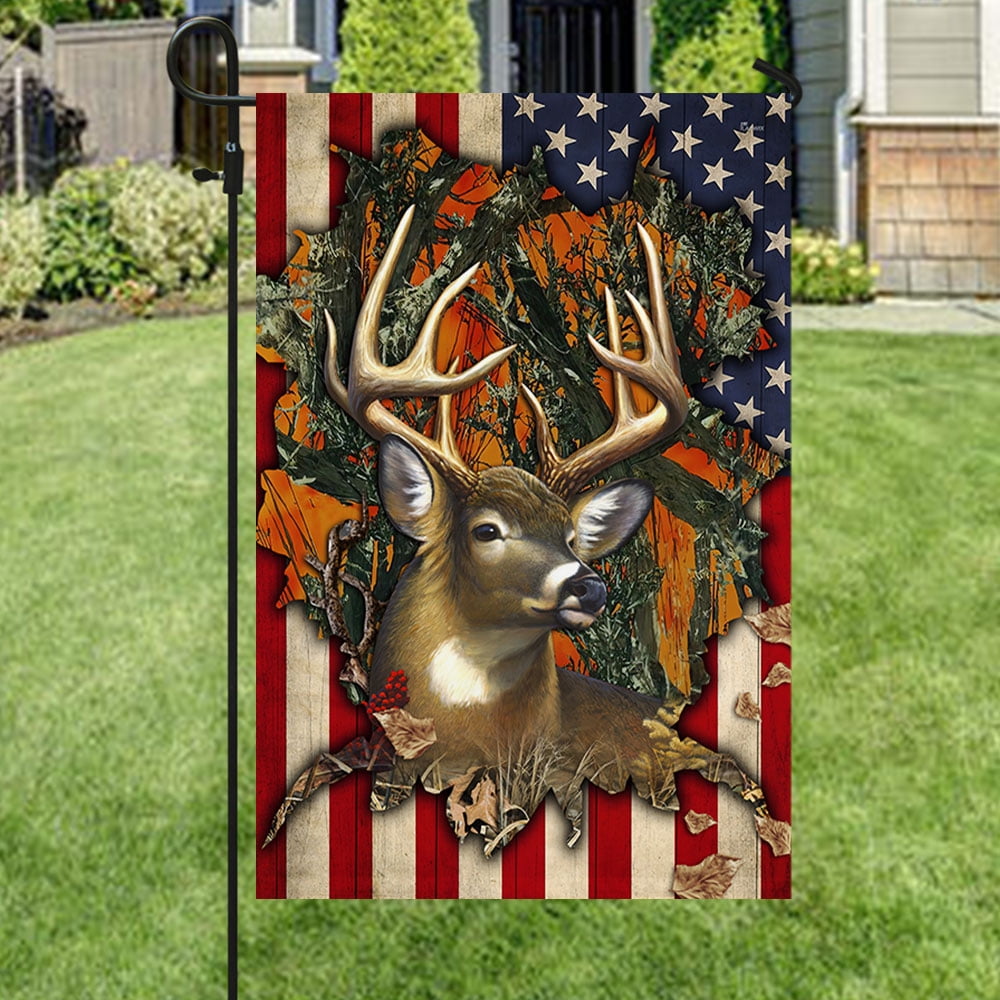 FLAGWIX US Flag - Deer Hunting Flag LHA1979F - Garden Flag (11.5" x 17. ...