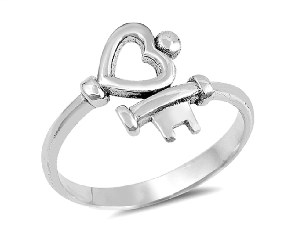 Sterling Silver Key To My Heart Ring - Walmart.com