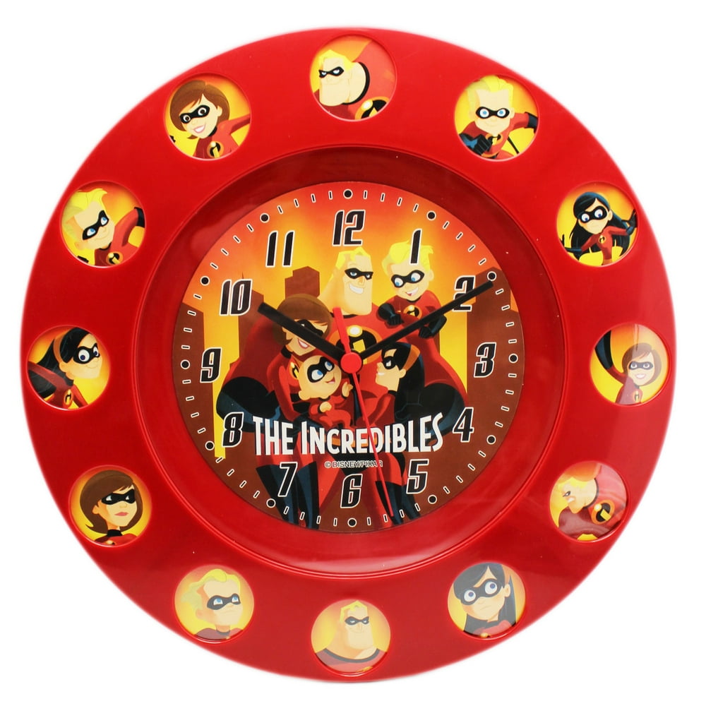 Disney Pixar's The Incredibles Family Portrait Clock - Walmart.com ...