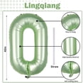 40 Inch Sage Green Number 10 Foil Balloons, Self-Inflating Decor for ...