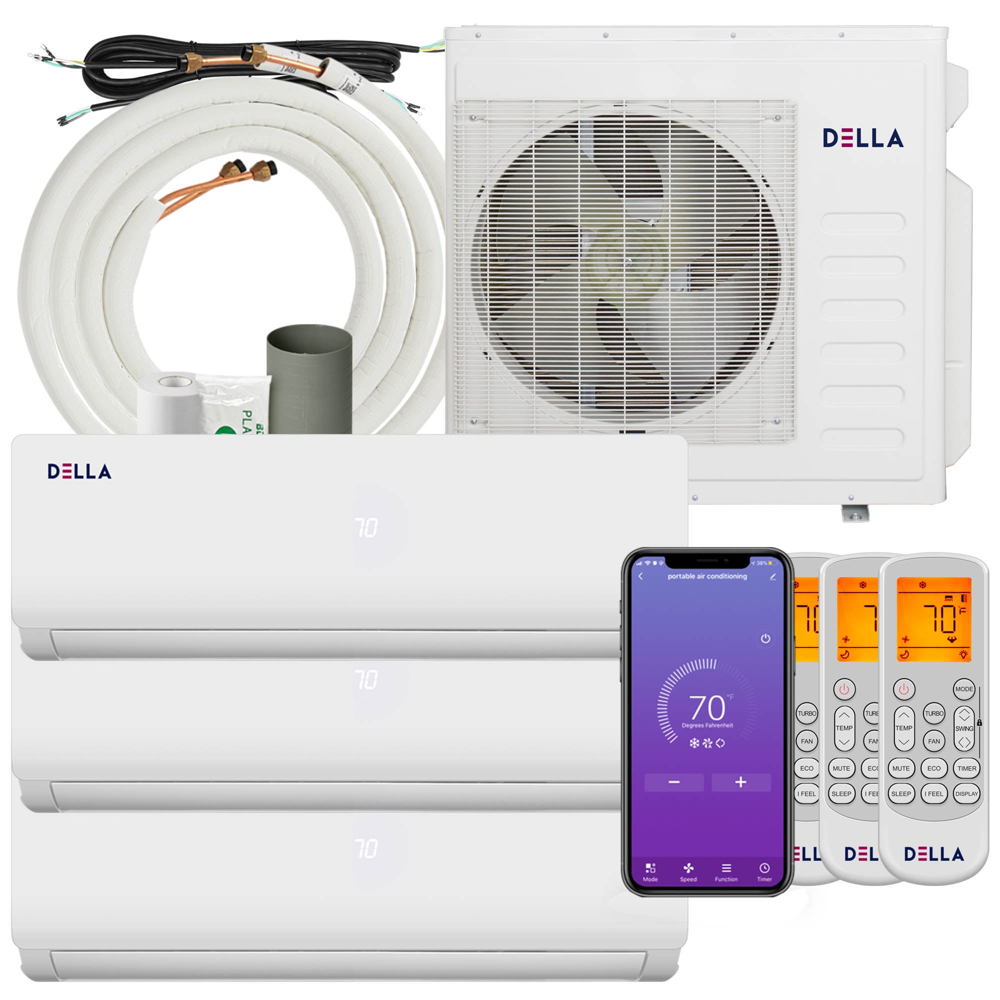 Della 36k Btu Odu Tri 3 Zone 12k 12k 12k Btu 20 Seer 208 230v Cools Up