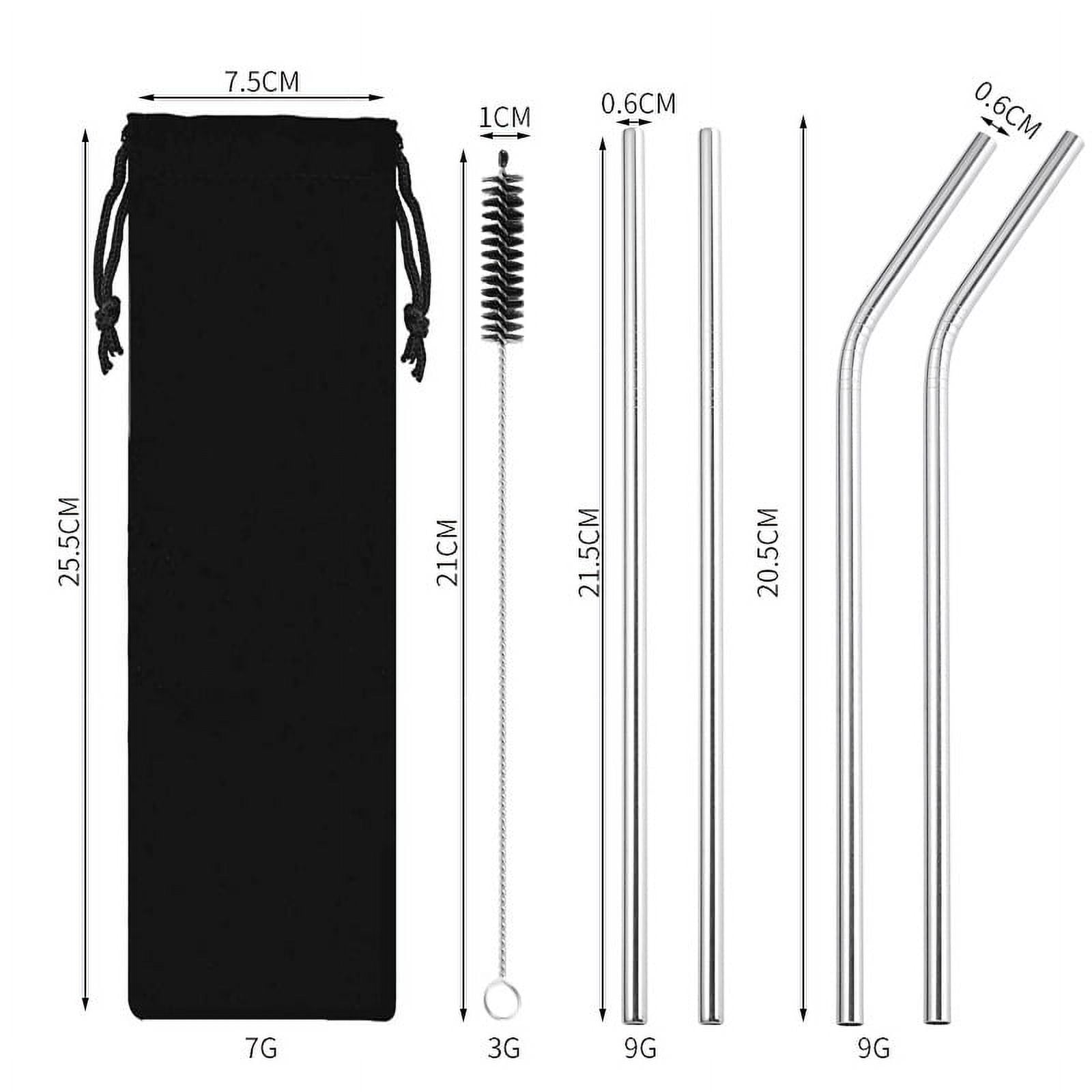 Juego de pajitas de acero inoxidable 304, tubo para beber de metal de ...