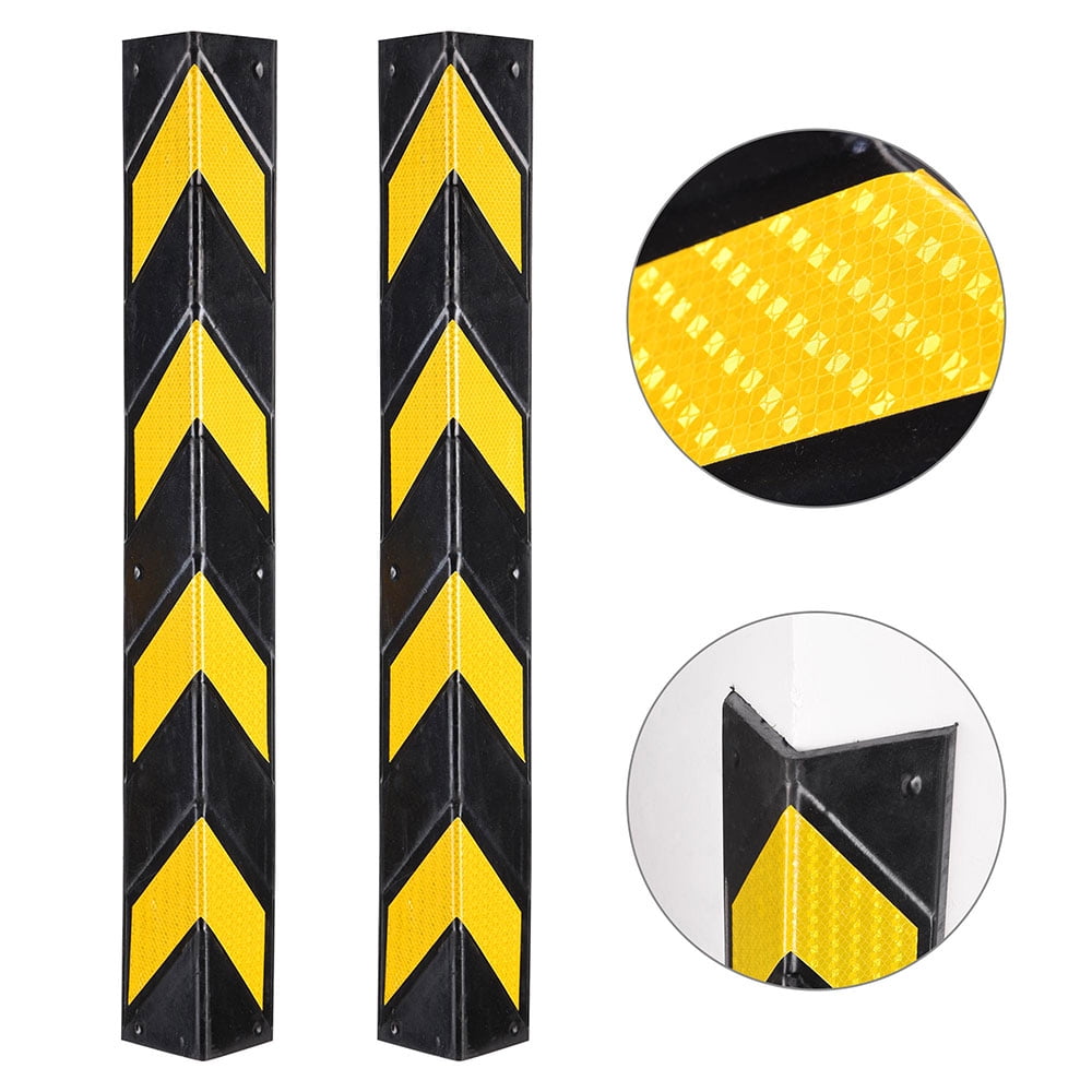 Yescom 31" Rubber Corner Guard w/ Reflective Yellow Strips for Parking ...