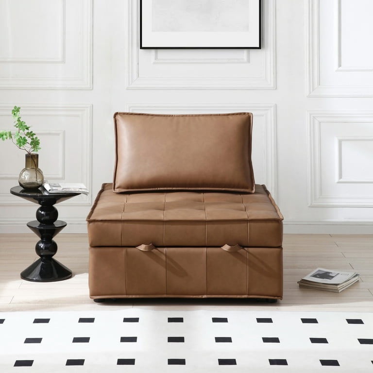 Faux leather chair bed store
