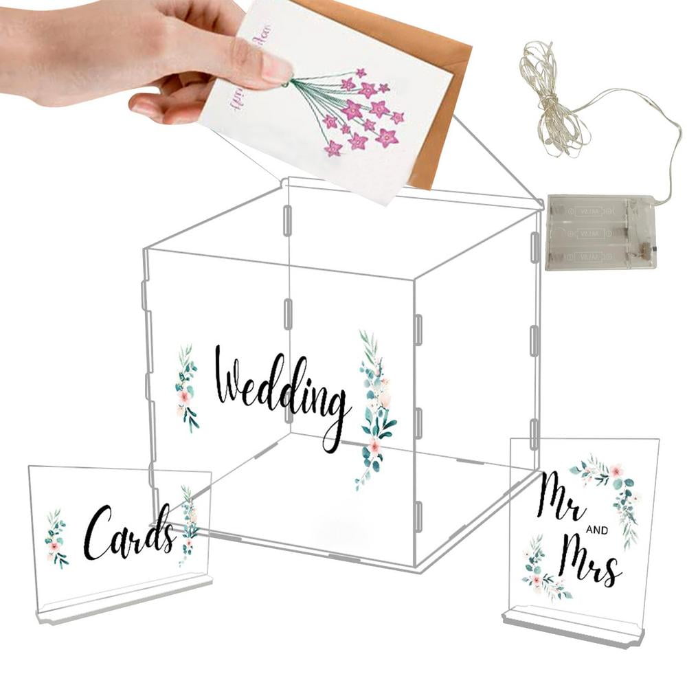 AIXING Acrylic Wedding Card Box Card Box for Wedding Reception Wedding ...