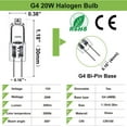 Sinvic G4 Halogen 20W Bulbs, 12V Dimmable Bi-Pin Base, Warm White 2800K, 10 Pack - Walmart.com
